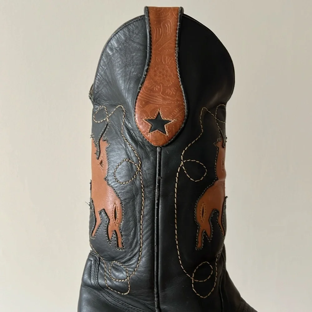 Vintage | Shoes | Vintage Cowboy Boots Bucking Bronco Boots | Poshmark